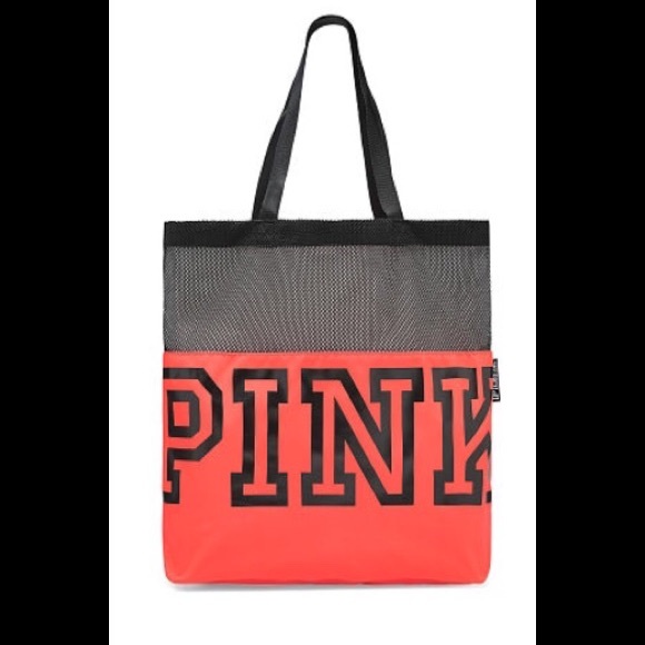 PINK Victoria's Secret | Bags | Nip Victorias Secret Pink Mesh Tote Bag ...